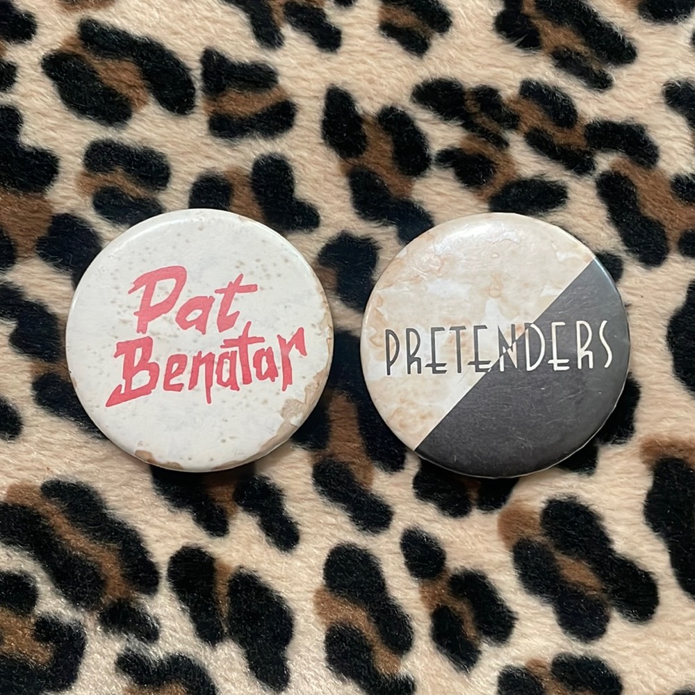 Pat Benatar The Pretenders Vintage Rock Button Pin Pi… - Gem